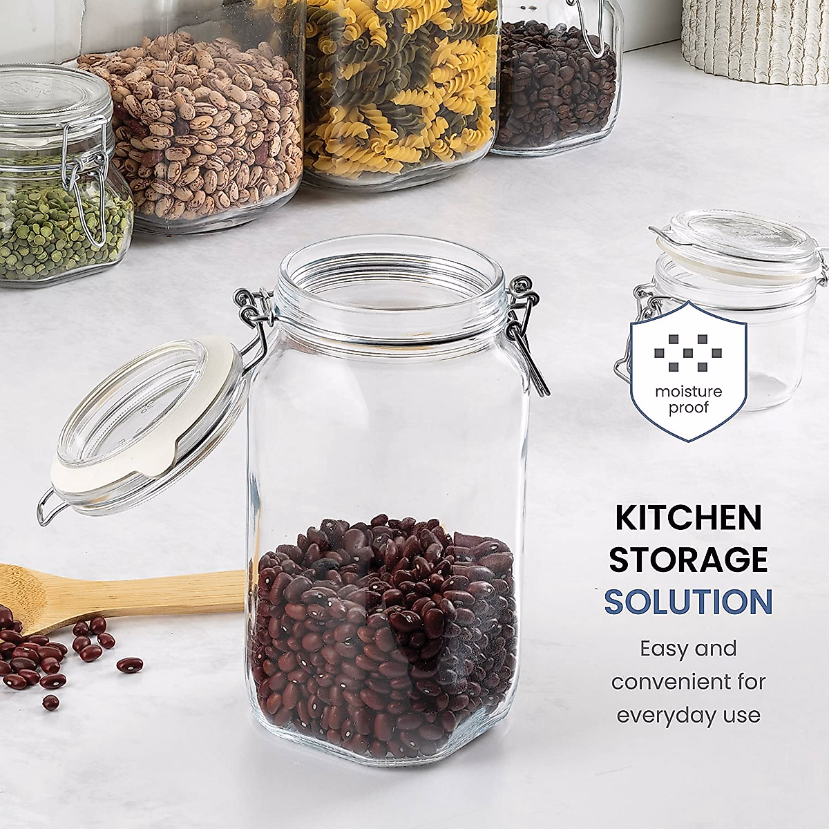 Bormioli Fido Clear Square Canning Jar 1.5 Liter