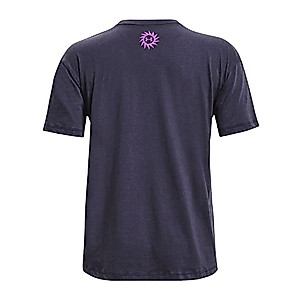 Under Armour Women's Standard Grovey Wordmark Short Sleeve T-Shirt, (558) Tempered Steel / / Lunar Purple, Large