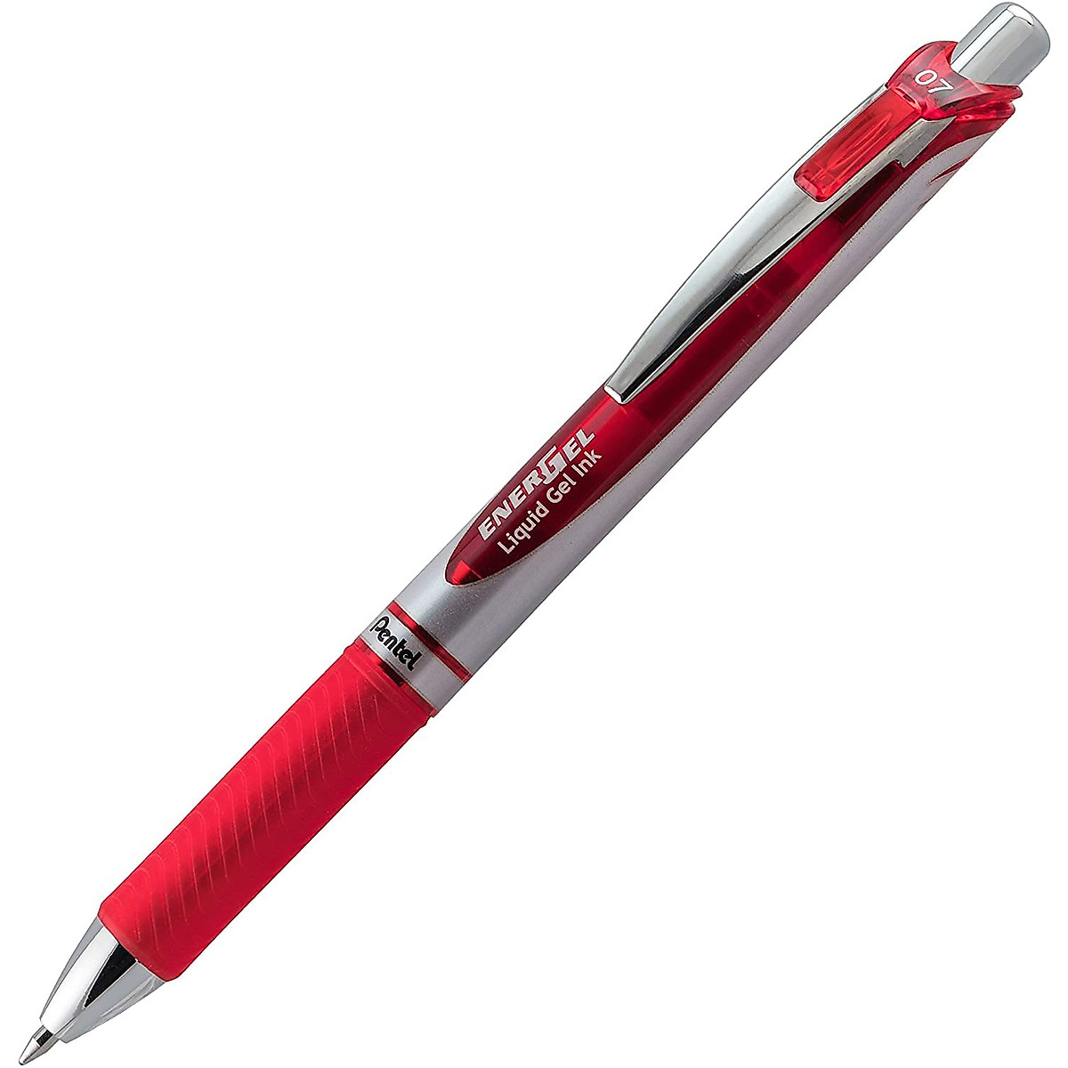 Pentel EnerGel Liquid Gel Ink Pens 0.7 mm - Pack of 5 Red Deluxe RTX Energel Pens with 3 Refills