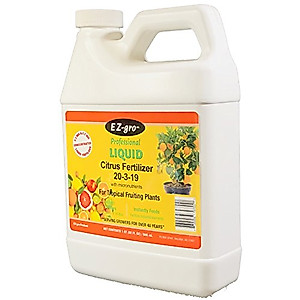 EZ-gro Citrus Tree Fertilizer - Orange, Lemon, Lime, Mango, Avocado - Citrus Fertilizer for Tropical Fruit Trees to Grow More Fruit - Garden-Growing Miracle Nutrients - 1 Qt / 32 fl oz / 946 mL