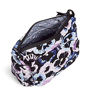 Vera Bradley Women's Cotton Carson Shoulder Bag Crossbody Purse, Plum Pansies - Recycled Cotton, One Size