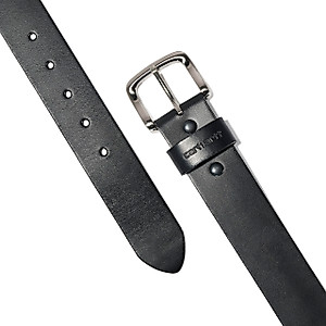 Carhartt Men's Big and Tall Casual Belts, Available in Multiple Styles, Colors & Sizes, Bridle Leather Classic Buckle (Black), 52