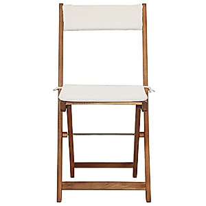 MBFLUUML Outdoor Balcony Furniture, Outdoor Patio Furniture, 3 Piece Folding Bistro Set with Cushions Solid Acacia Wood Suitable for Patio, Porch, Backyard, Balcony.