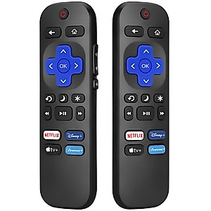 (Pack of 2) Replacement for Roku TV Remote Control - Only for Roku TV, Universal for Onn Roku/TCL Roku/Hisense Roku/Philips Roku/Element Roku TV (Not for Stick or Box)