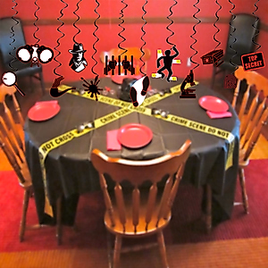 Detective Party Decoration Top Secret Spy Party Decor Supplies Murder Mystery Hanging Swirls Decoration 24pcs Kids Birthday Party Decor Banner, Assembled and Ready to Use