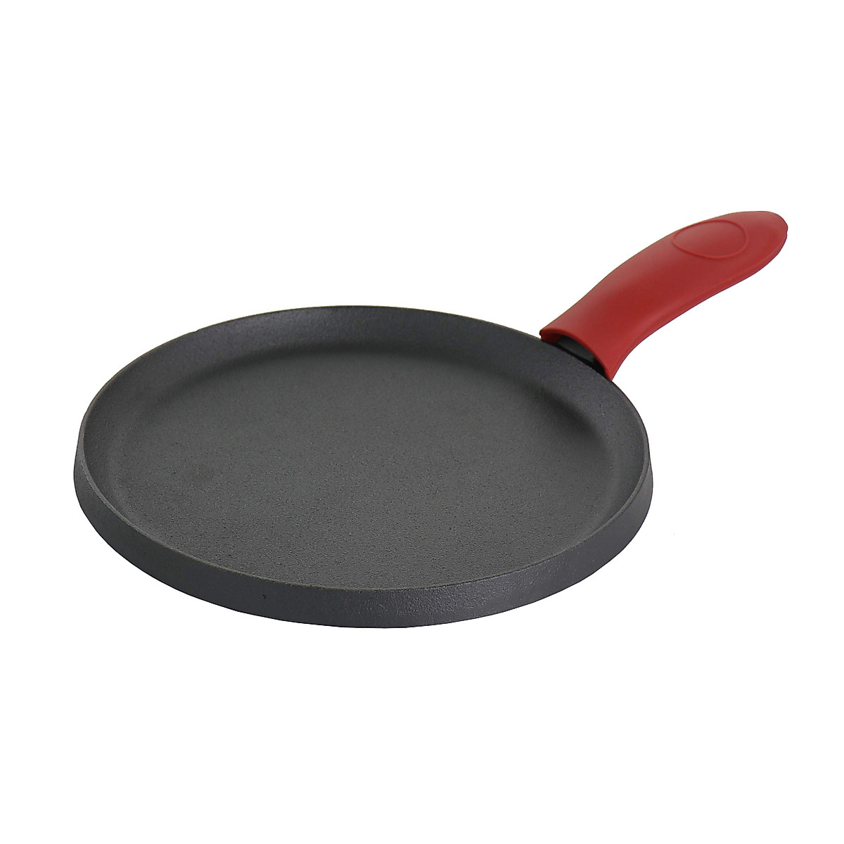 MegaChef Skillet, Pan, and Griddle Pre-Seasoned Cast Iron Cookware Set, 6 Piece, Black, Red