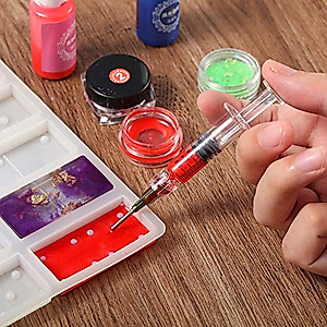 Nuanchu 1 ml Borosilicate Glass Luer Pets Syringe Reusable Glass Syringe with 14 Ga Blunt Tip Fill Individually Packaged Use for Art and Craft, Thick Liquid, Oils, Glue, Ink(24 Pieces)