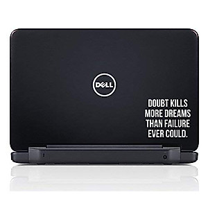 Doubt Kills More Dreams, Inspirational Sticker Decal MacBook Pro Air 13" 15" 17" Laptop Sticker Motivational Text Quote Sticker