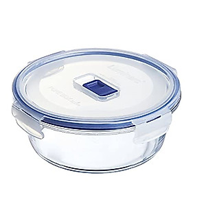 Luminarc Pure Box Active Glass Food Storage Container with Sliding Vent Lid (Round 920ML)
