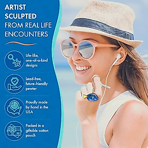 Big Blue by Roland St John Whale Shark Keychain for Men and Women -Whale Shark Keychain Charm, Gifts for Shark Lovers, Realistic Pewter Keyring, Sea Life Key Chain, Scuba Diving Gifts