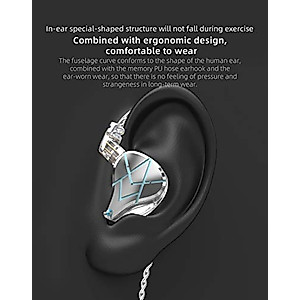 KZ ASX in-Ear Monitors, 10 Balanced Armatures Units per Side Customized HiFi IEM Wired Earphones/Earbuds/Headphones with Detachable Cable 2Pin for Musician Audiophile (Without Mic, Black)