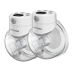LORYHALL Wearable Electric Breast Pump, Portable Hands Free Pump, LED Display, Low Noise & Closed System, 2 Mode & 9 Levels Wireless Pump Easy to Assemble and Dishwasher Safe, 24mm Flange, 2 Pack