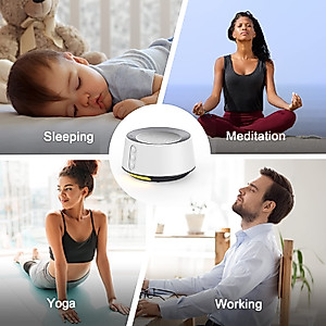 Sundiko White Noise Machine, Sleep Sounds Machine with 14 Soothing Sounds, 5 Sleep Timer and Night Light, Noise Machine for Sleeping Baby Kids Adults White