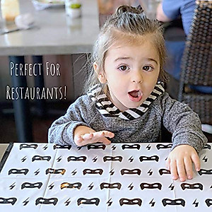 Hippypotamus Disposable Placemats Baby - Pack of 45 BPA Free Table Toppers for Kids and Toddlers - Extra Sticky Travel Mat for Restaurant (Cream/Sage/Blush)