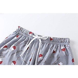 HONG HUI Women's Capri Pajama Sets Plus Size Sleepwear Top with Capri Pants 2 Piece Sleep Set