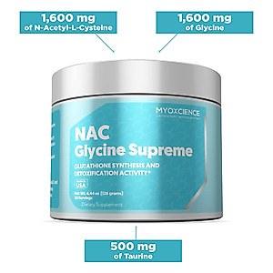MYOXCIENCE NAC + Glycine Supreme N-Acetyl-L-Cysteine, Glycine and Taurine Combination,Powder