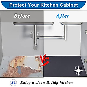 FUMAX Under Sink Mat, 34x22" Absorbent Kitchen Cabinet Mat, Sink Drip Protector Tray, Rubber Backed Anti-Slip Kitchen Sink Mats