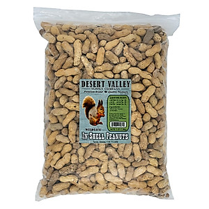 Desert Valley Premium in-Shell Peanuts - Wild Bird - Wildlife Food, Squirrels, Chipmunks, Cardinals, Jays & More (5-Pounds)