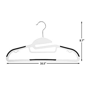 Finnhomy 50 Pack Plastic Hangers, Durable Clothes Hangers with Non-Slip Pads, Space Saving Easy Slide Organizer for Bedroom Closet, Great for Shirts, Pants, White