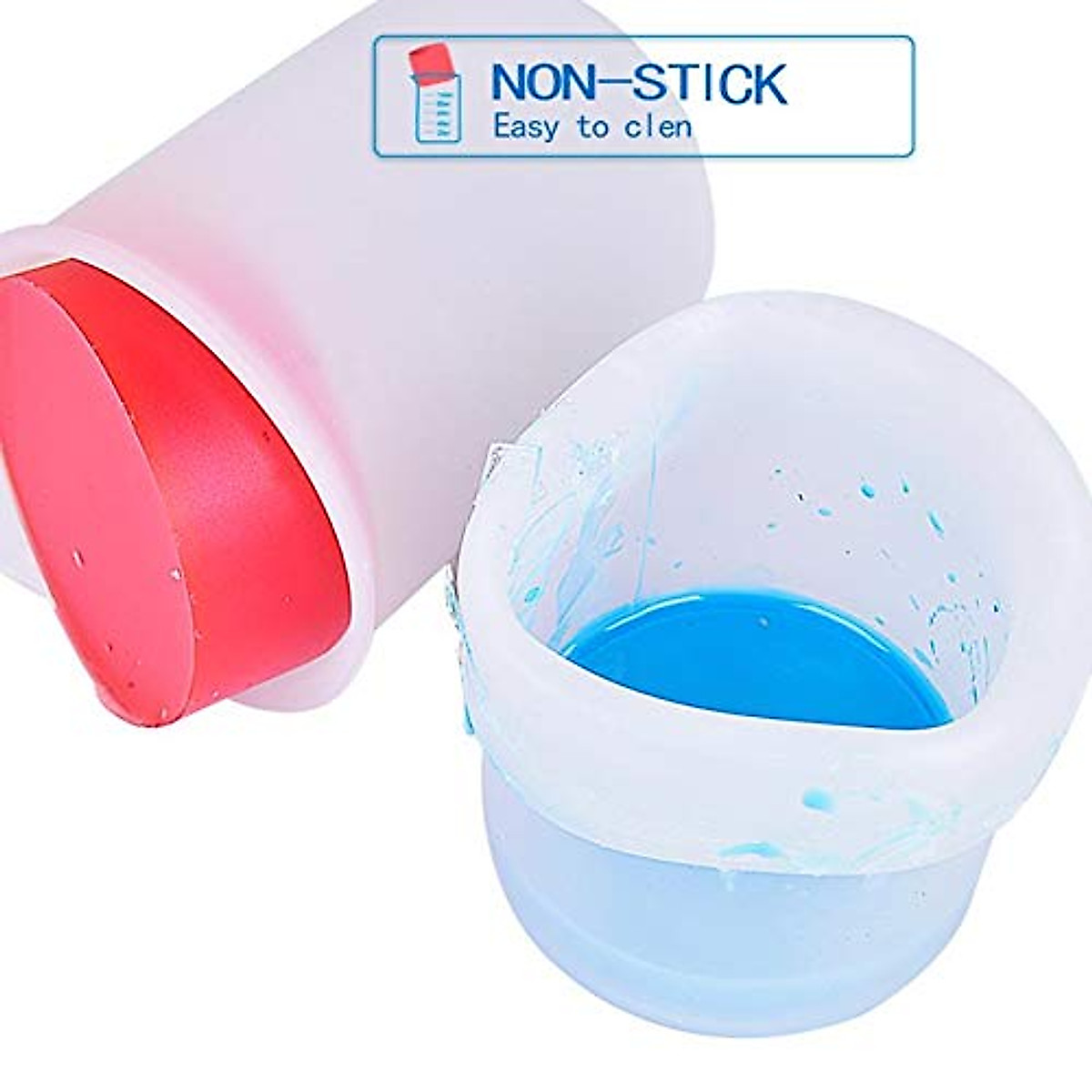 Silicone Measuring Cups for Epoxy Resin,1PCS 8oz Graduated Silicone Cup,4PCS 100ml Mixing Cups,2PCS Silicone Stire Sticks,for Epoxy Molds,Tumbler Making,Acrylic Paint Pouring Accessories