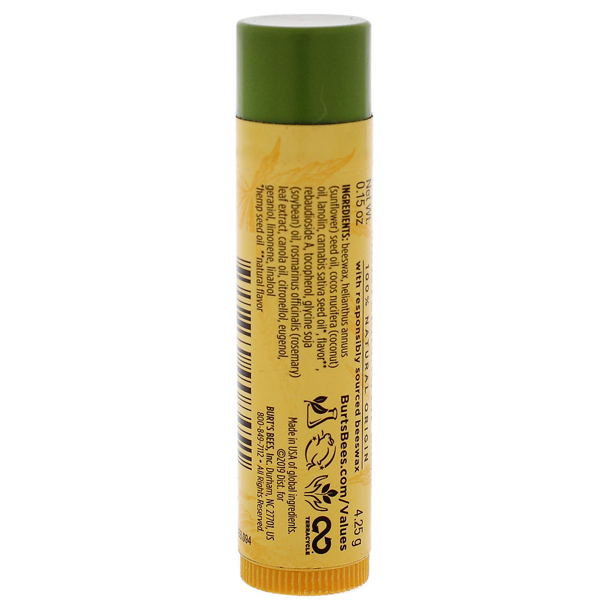 Burts Bees Hemp Moisturizing Lip Balm by Burts Bees for Unisex - 0.15 oz Lip Balm