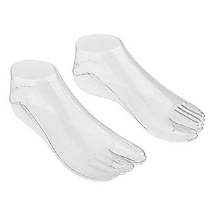 Groupcow Female Plastic Foot Model Tools for Sandals Display (Transparent)