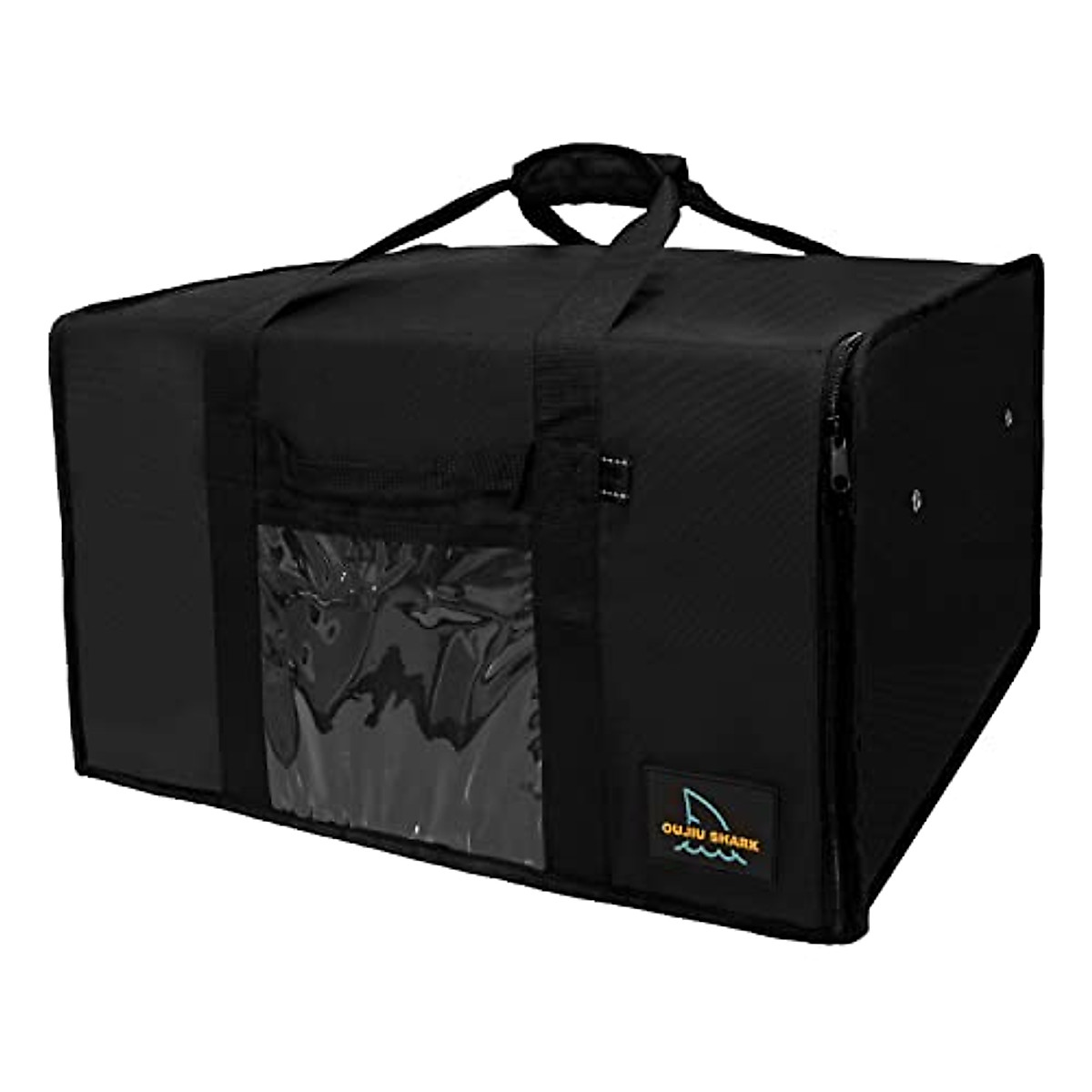 OujiuShark Insulated Pizza Bags for Delivery, 20in x 20in x 12in, Commercial Pizza Warmer Bag, Large Pizza Carrier for Hot and Cold Food (Black)