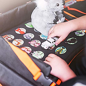 Kids Travel Tray for Toddler Car Seat | Toddler Car Seat Tray Organizer | Large ipad Holder A Road Trip Essential | Soft Padding, Waterproof, Food & Snack Lap Tray Carseat, Stroller, and High Chair