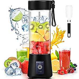 Portable Blender for Shakes and smoothies with Scale, 4000mAh Personal Electric Blender 15.2 oz,150w 6-Blades Blender Bottles, USB Rechargeable Mini Fruit Juicer for Travel, Office, Outdoors