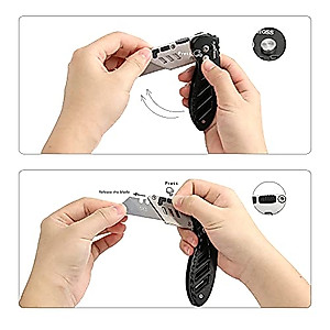 ALBATROSS UPK001 Utility Knife,Quickly Change Blades, Black Folding Pocket Knife Used for Cartons, Cardboard and Boxes