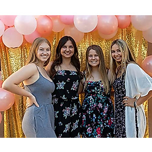 10Ft x 10Ft Gold Sequin Backdrop Curtain, Glitter Thick Not See Through Satin Background Drapes, Sparkly Opaque Photography Curtain, Sequence Xmas Thanksgiving Backdrop for Wedding Party Decor