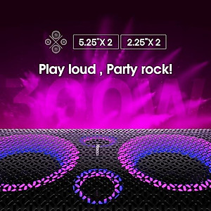 Hisense Ultimate Wireless Outdoor/Indoor Party Speaker with subwoofer, 2.0CH, 300W, IPX4 Waterproof,15 Hour Long-Lasting Battery, Bluetooth5.0, DJ and Karaoke Mode (HP100)