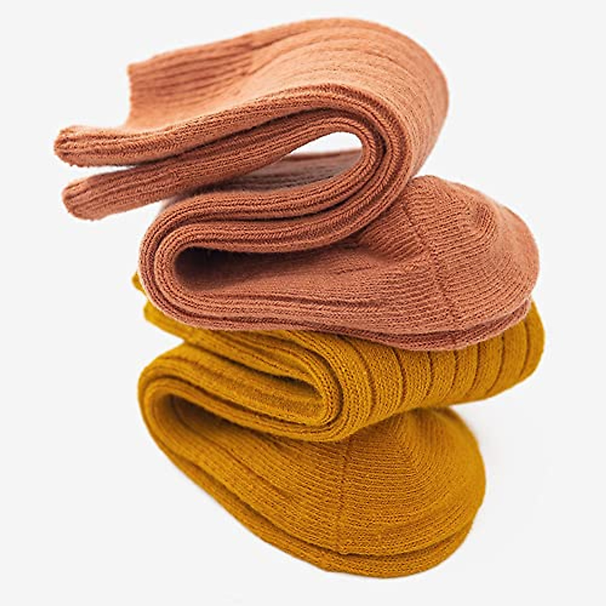 Exegawe Baby Girls Socks Cotton Toddler Knee-High Stockings Kids Cozy Warm Solid Color Long Socks for 0-5T(C-Solid 6 Pairs,L/3-5y)