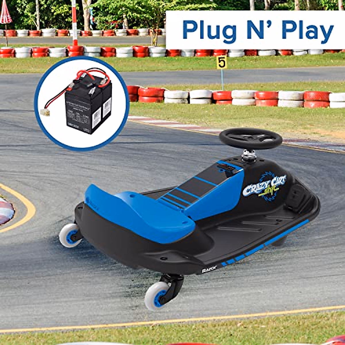 AlveyTech 24 Volt 2.8 Ah Battery Pack with 30 Amp Fuse & Wiring Harness for Razor Crazy Cart Shift (V1+) - Replacement Parts (x2 12V), for Kids Electric Power Drifting, Drifter, Drift Go-Kart Ride-on