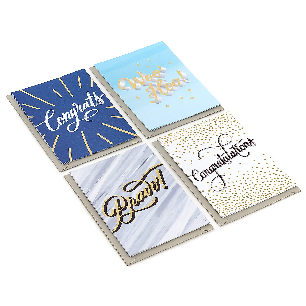 Hallmark Congratulations Cards Assortment, Bravo (Boxed Set of 12 Cards with Envelopes) for Graduation, Promotion, Wedding, All Occasion