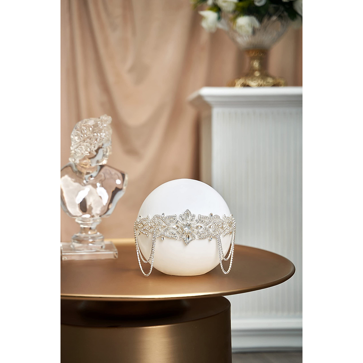 BABEYOND 1920s Flapper Headpiece Roaring 20s Headband Great Gatsby Headband Chain for Women Vintage Hair Accessory (A-Silver)