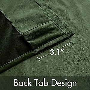 MIULEE Velvet Curtains 84 inches 2 Panels - Luxury Blackout Curtains for Bedroom Living Room Thermal Insulated Super Soft Window Drapes Rod Pocket & Back Tab, Olive Green, W52 x L84 inches