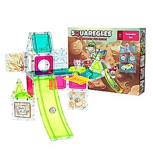 Squaregles Innovator Set - 53-Piece Magnetic Building Set with Strong Magnets for Creative Construction