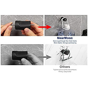 NearMoon Wood Wall Hooks, Natural Wooden Coat Hooks- Modern Handmade Decorative Hat Hooks Wall Mounted, Heavy Duty Rustic Wooden Wall Pegs for Hanging Towel Bag Clothes, 6 Pack (Black)