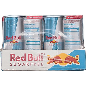 Red Bull Sugar Free Energy Drink, 12 Fl Oz, 24 Cans (6 Packs of 4)