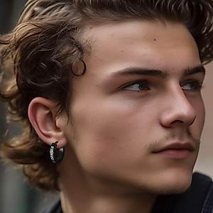 15 Pairs Earrings for Men, Fashion Earrings Kit for Men and Women Made of Stainless Steel Variety of Styles Such as Hoops, Studs, Cross Earrings Fashion Huggie for Party Birthday Prom Christmas