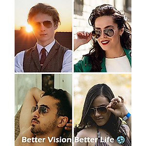 JOOX Polarized Aviator Sunglasses for Women Men, UV400 Protection Lens and Lightweight Metal Pilot Frame