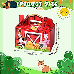 Tallew 24 Pack Farm Animals Gift Boxes Barnyard Treat Boxes Farm Theme Favor Boxes Barnyard Happy Birthday Candy Goodie Boxes for Baby Shower Boys Girls Birthday Party Farmhouse Theme Party Supplies