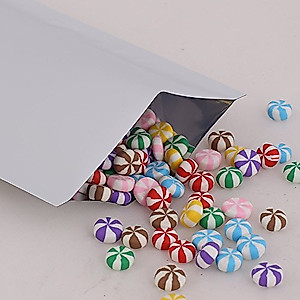 100x Premium White Mylar Foil Open Top Pouch (5cm x 8cm)