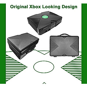 Xbox Series X Carrying Case, Compatible with XSX Console/Controllers/Headset/Games and Other Accessories - Protective Travel Case with Hard Shell & Customized Foam for Storage (Original Xbox Style)