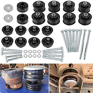 KF04060BK Body Mount Bushing Kit for Ford F250 F350 Super Duty 2008-2016 2WD 4WD Polyurethane Body Cab Mounts & Steel Sleeves & Hardware (Black)