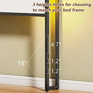 PAKASEPT Headboard Queen Size, Queen Headboards with Outlets, USB Ports and RGB LED Light, 4-Tier Storage Queen Head Board Only for Queen Size Bed, Height Adjustable, White