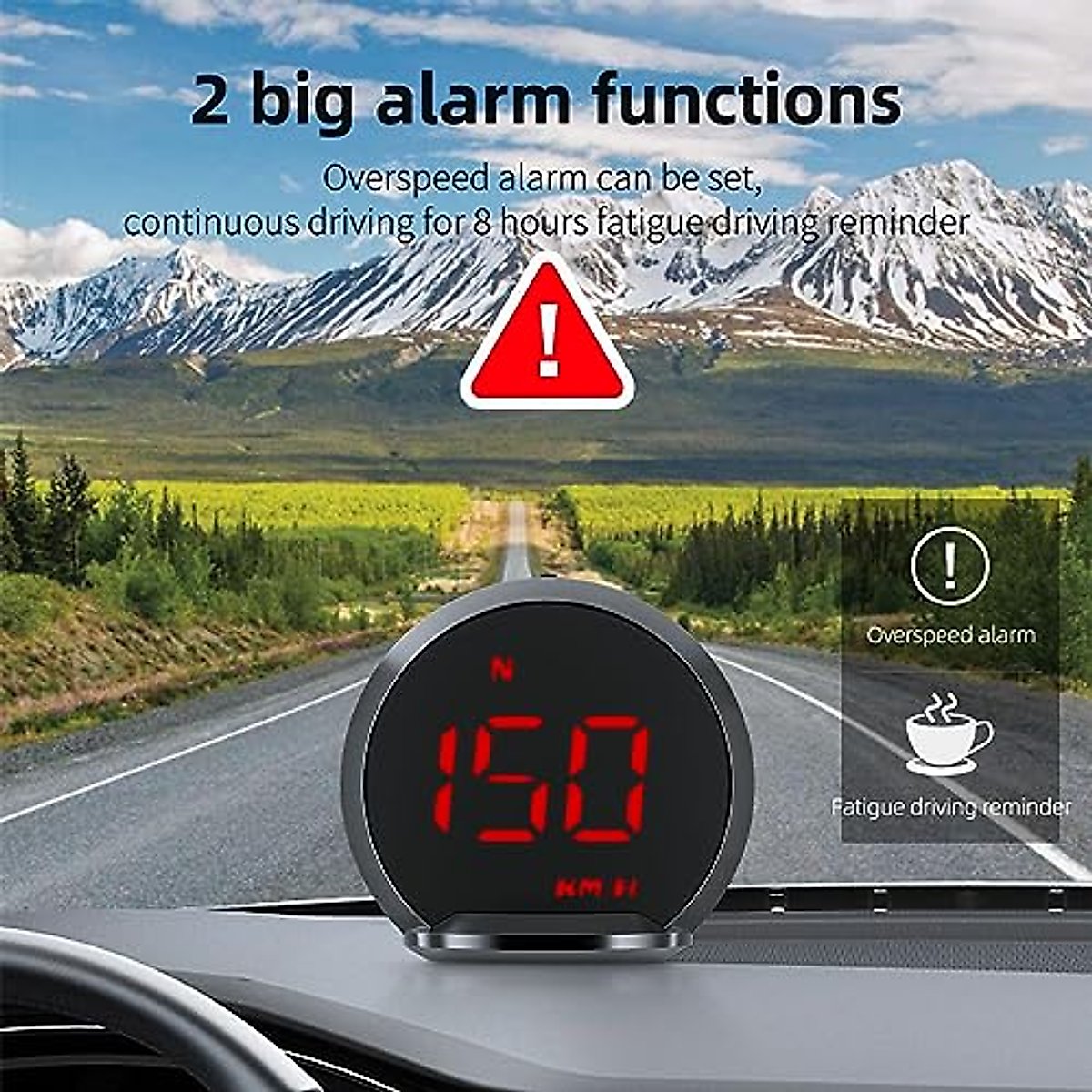 Liiiyuan G13 GPS Speedometer, Universal Digital GPS Speedometer with Color Font, USB Connection, HUD Display Suitable for All Vehicles, Plug and Play.