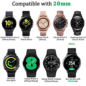 4 PACK Bands Compatible with Samsung Galaxy Watch 4 40mm 44mm/ 4 Classic 42mm 46mm, 20mm Adjustable Silicone Sport Replacement Strap for Samsung Galaxy Watch 7/6 / 5/4 / FE Band Women Men
