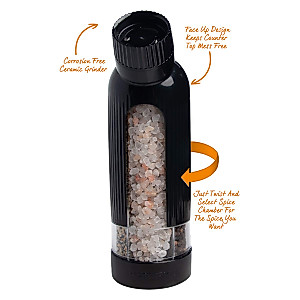 MasterMill 5-in-1 Multi Section Spice Mill, Salt and Pepper Mill Ceramic Combo Multi Spice Dispenser Container Kitchen Organization and Storage